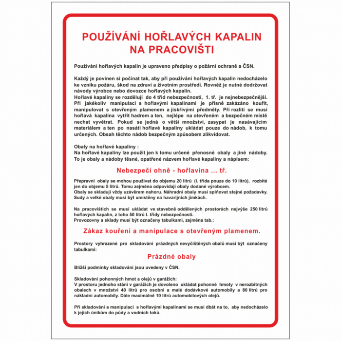 Používání hořlavých kapalin na pracovišti – STRO.M propagace
